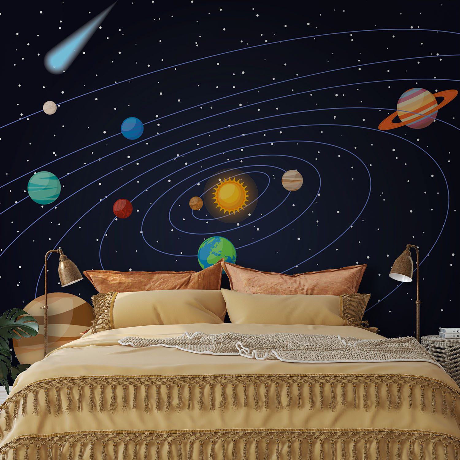 Our Solar System - Wall Mural, PVC free Wall Covering - Non Toxic Wall ...
