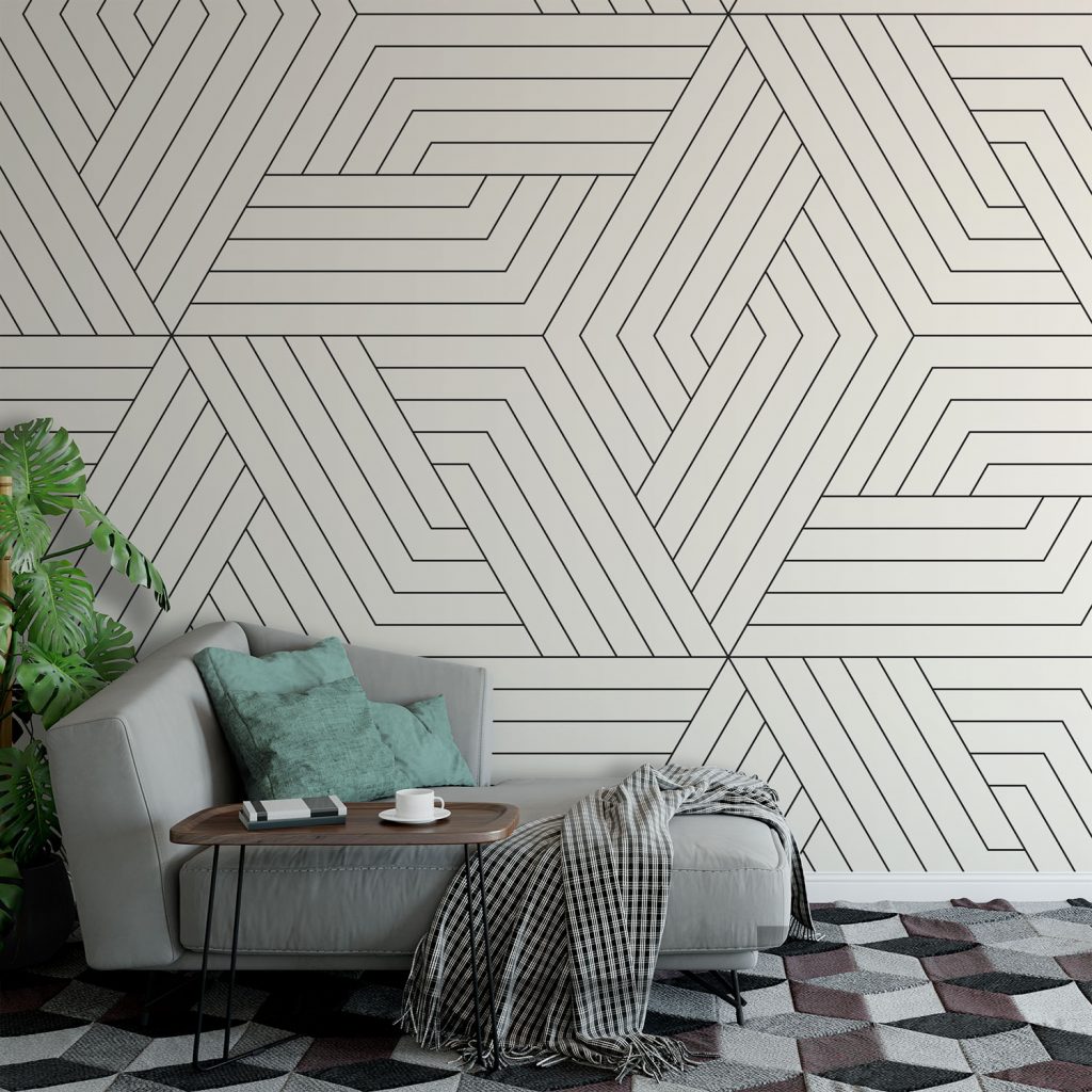 Linear Geometry - Wall Mural, PVC free Wall Covering - Non Toxic Wall ...