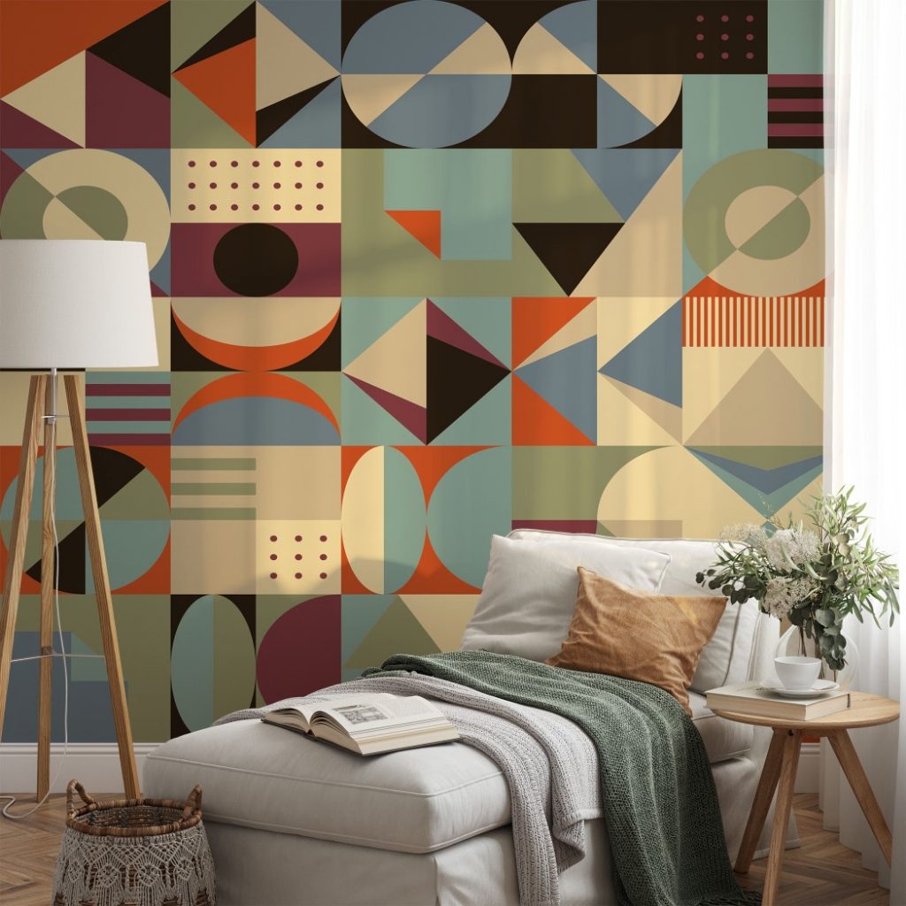 Mindful Geometry In Blocks - Wall Mural, PVC free Wall Covering - Non ...