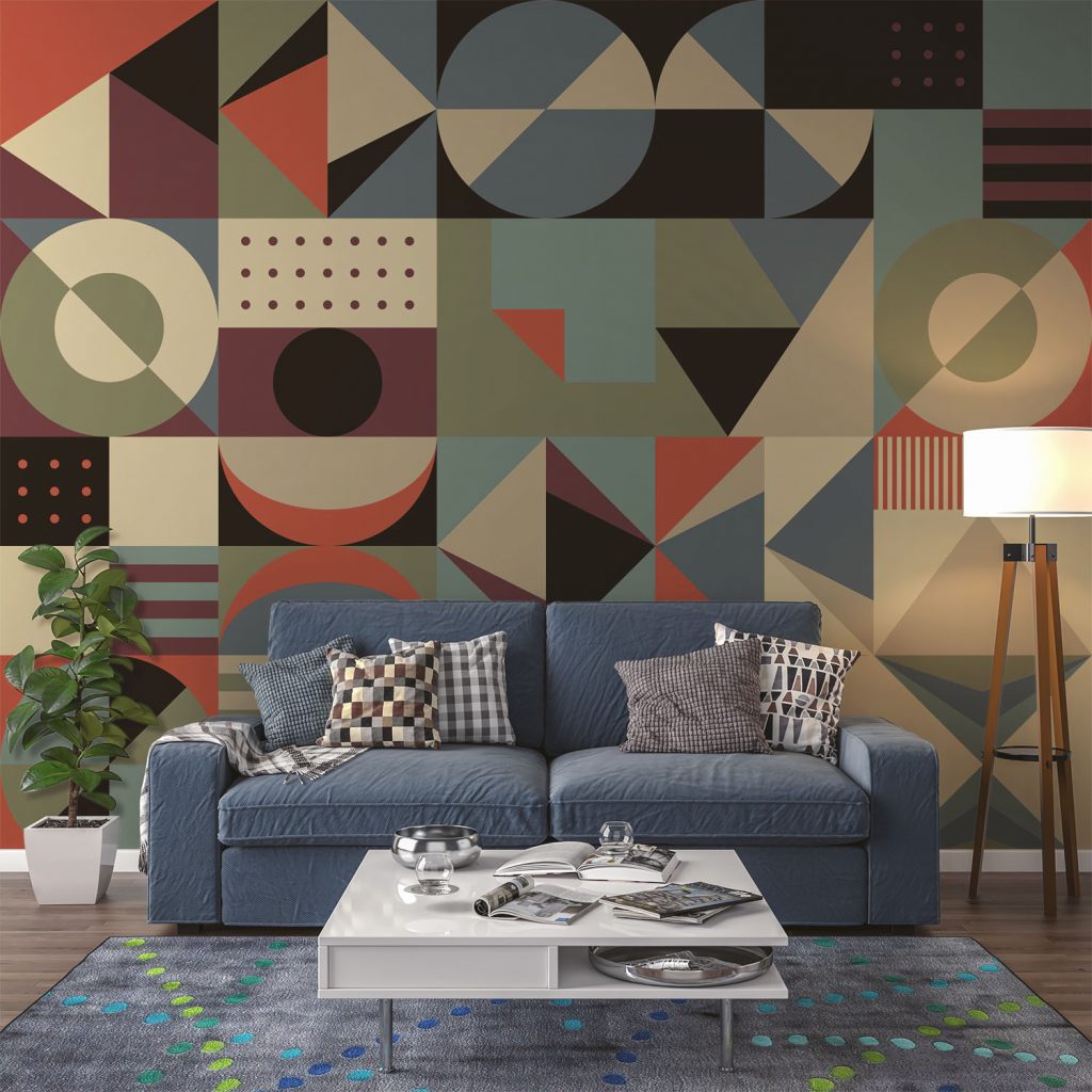Mindful Geometry In Blocks - Wall Mural, PVC free Wall Covering - Non ...