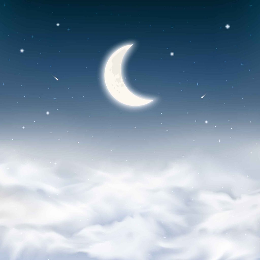 Midnight realistic dense clouds and moon - Non Toxic Wall Paper Decor ...