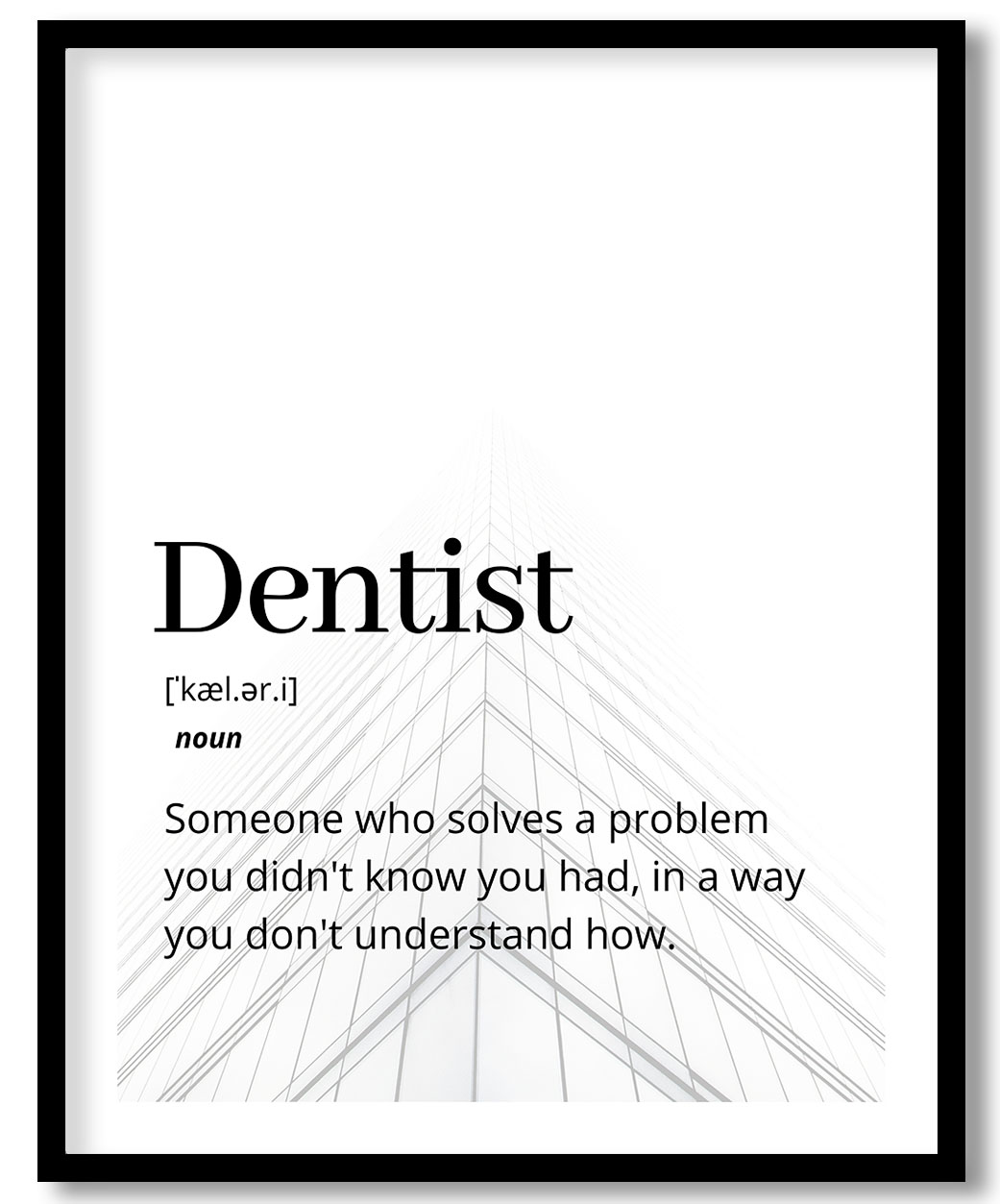 Dentist - Funny Dictionary definition - Wall Art, Hanging Wall Decor ...