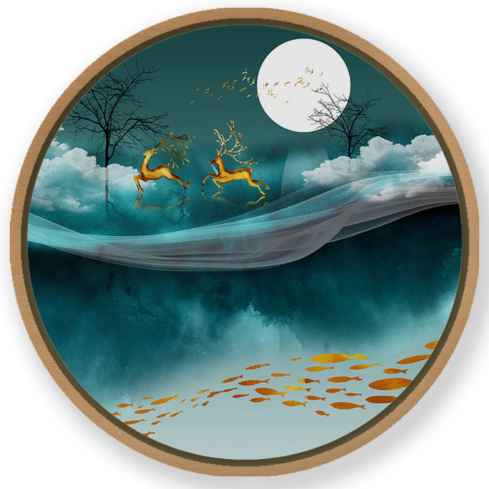 Representative luxury landscape - Circular Wooden Frame - Wall Art ...