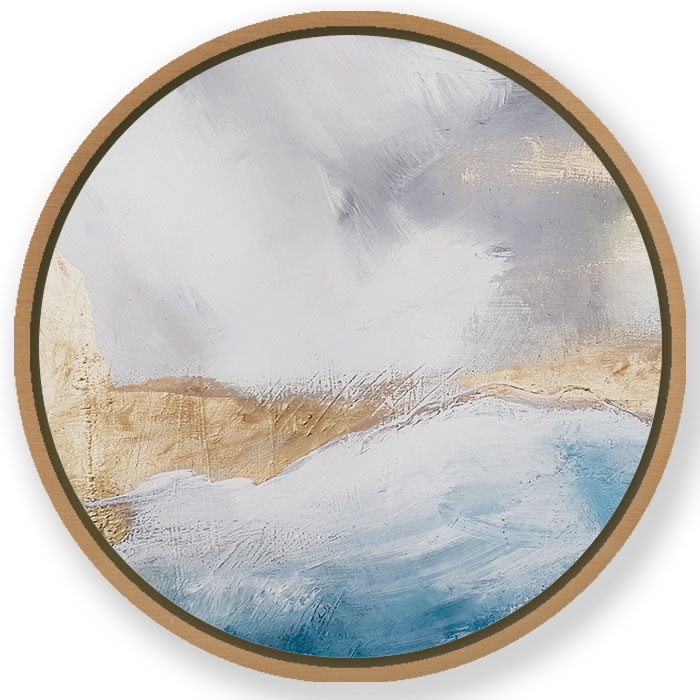 Contemporary texture painting - Circular Wooden Frame - Wall Art ...