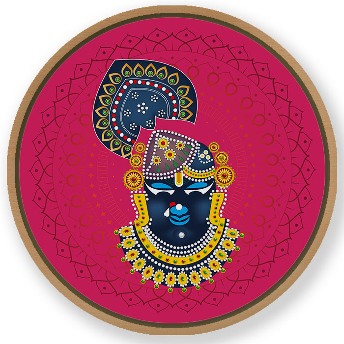 Traditional lord painting - Circular Wooden Frame - Wall Art, Hanging ...