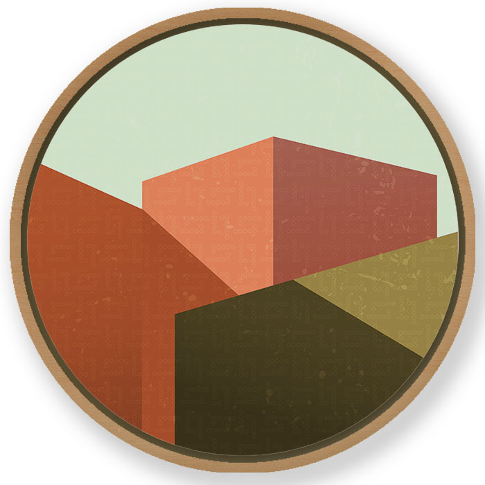 Modern mid century architecture #510 - Circular Wooden Frame - Wall Art ...