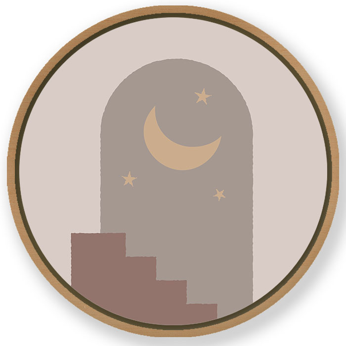 Mid century architecture - Circular Wooden Frame - Wall Art, Hanging ...