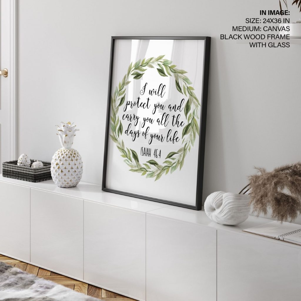 Scripture Framed Art Isaiah 46:4 Wall Decor Bible quote Framed Art ...