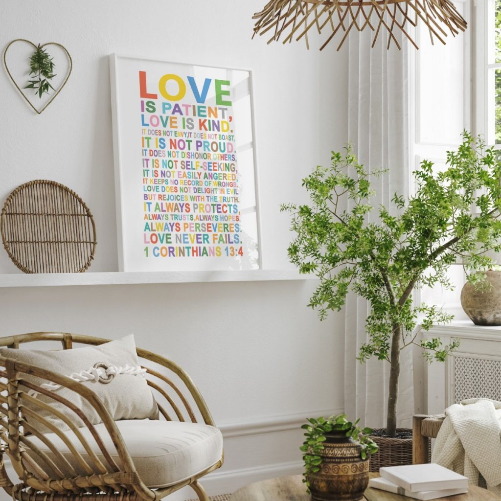 Bible Verse Wall Art,Love Is Patient,Love Is Kind,Corinthians,Scripture ...