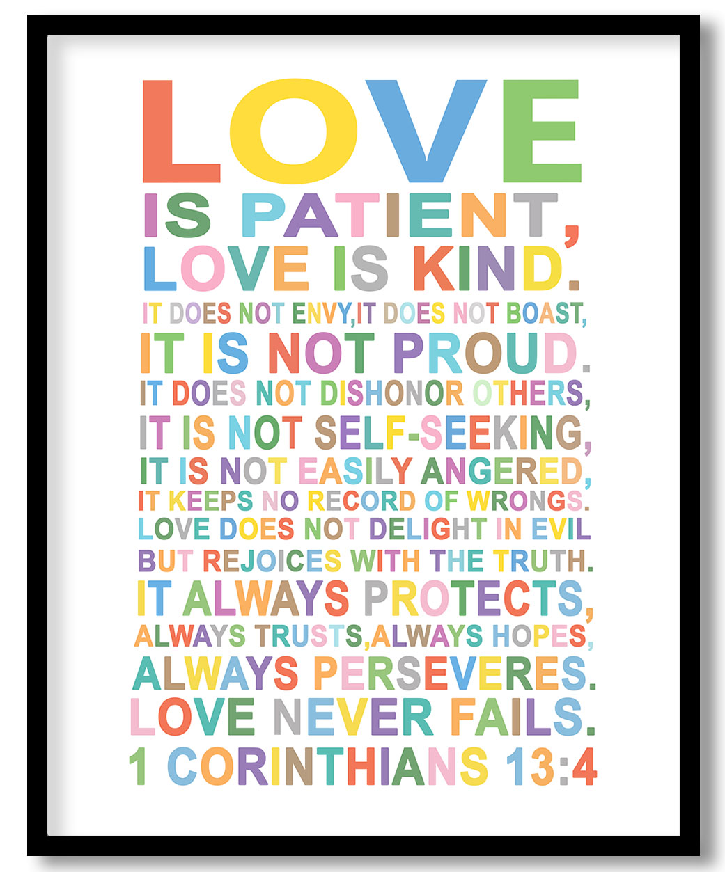 Bible Verse Wall Art,Love Is Patient,Love Is Kind,Corinthians,Scripture ...