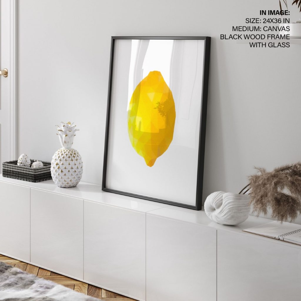 Fruit Poster Lemon framed art Kitchen Decor Abstract Lemon Poster ...