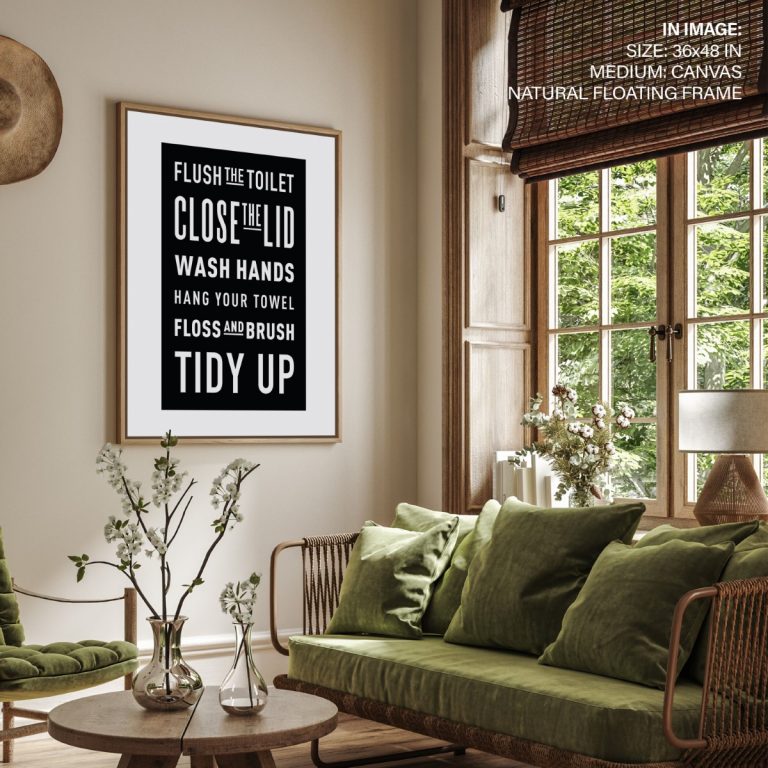 Bathroom rules sign - flush toilet sign, wash your hands sign ...