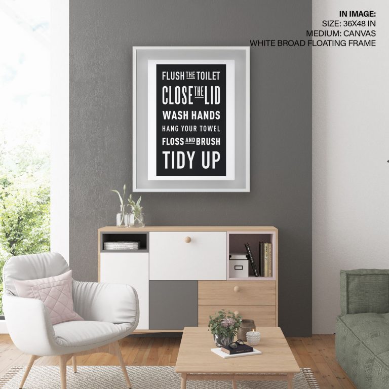 Bathroom rules sign - flush toilet sign, wash your hands sign ...