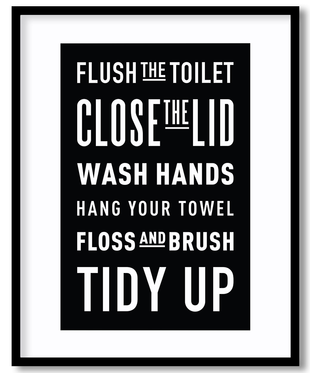 Bathroom rules sign - flush toilet sign, wash your hands sign ...