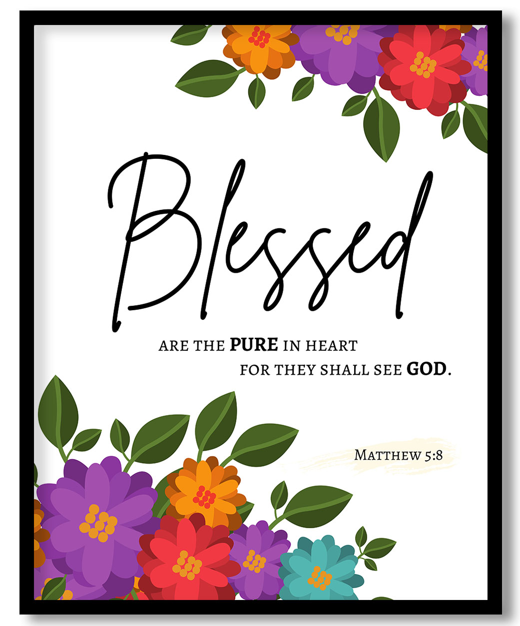 Bible Verse Wall Decor, Matthew 58 Blessed are the pure in heart for ...