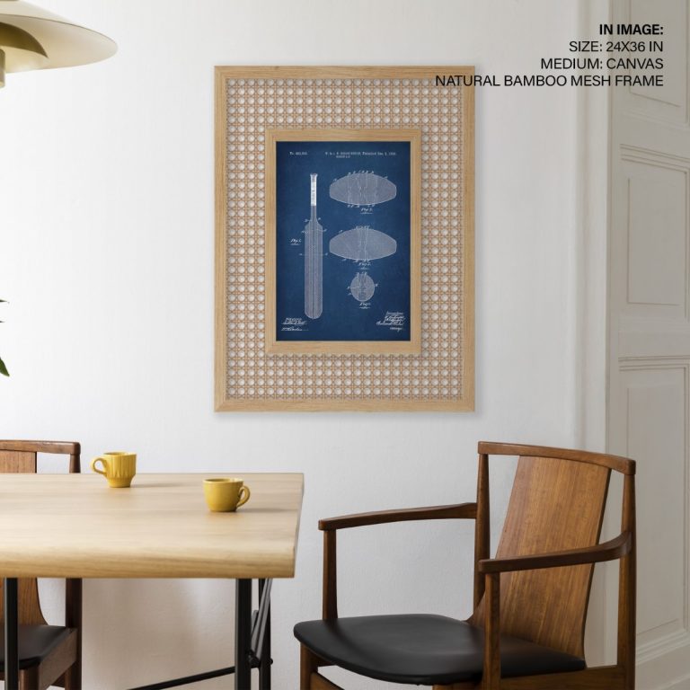 Cricket bat 1890 blueprint - Wall Art Decor, Framed Painting, Home ...