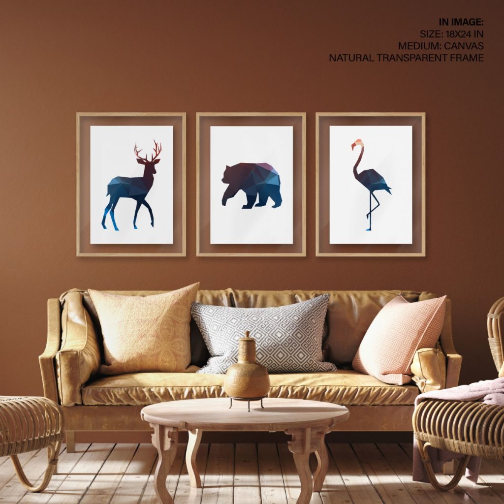 Set of 3 geometric animal - Wall Art, Hanging Wall Decor, Home Decor ...