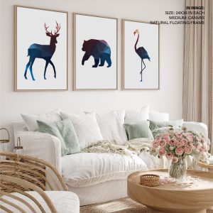 Set of 3 geometric animal - Wall Art, Hanging Wall Decor, Home Decor ...