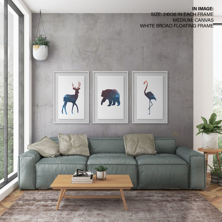 Set of 3 geometric animal - Wall Art, Hanging Wall Decor, Home Decor ...