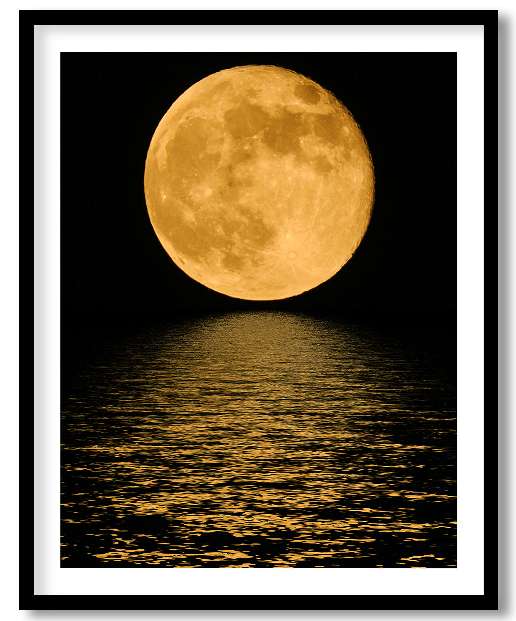 Temming moon over cold sea water - Wall Art, Hanging Wall Decor, Home ...