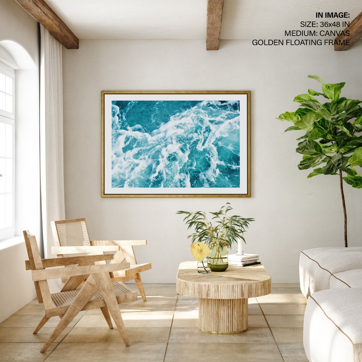 Ocean Water Print, Beach Decor Wall Art, Waves, framed art Large Poster ...