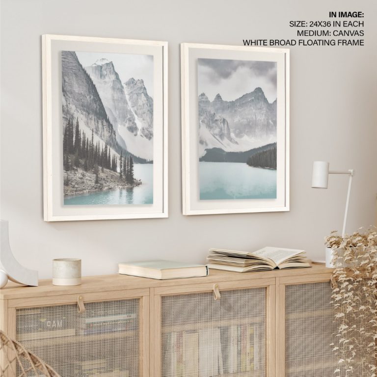 Nature Artist - Mountain Lake Framed Wall Art (Set of 2), Nature Art ...