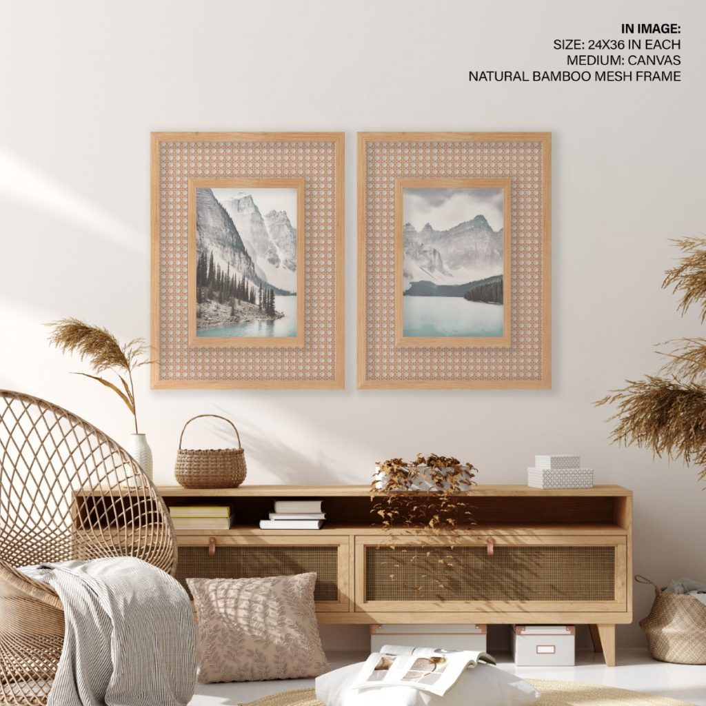 Nature Artist - Mountain Lake Framed Wall Art (Set of 2), Nature Art ...