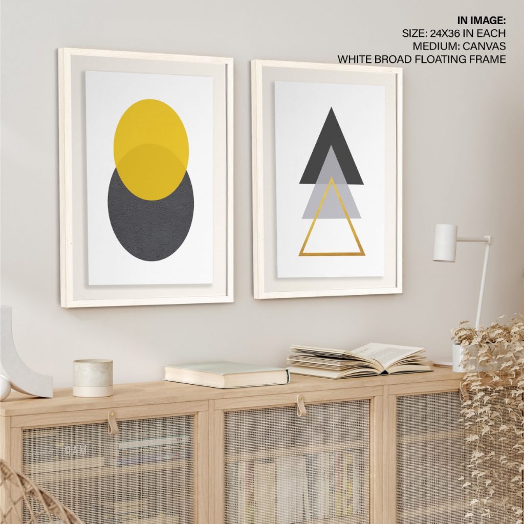 Set of 2 geometric - Wall Art Decor, Framed Painting, Home Decor ...