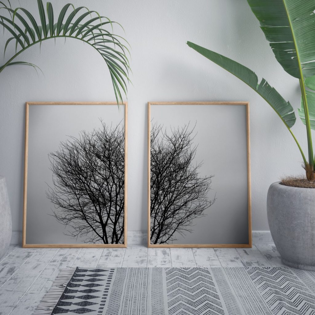 Nature Artist - Trees hugging Framed Wall Art (Set of 2), Nature Art ...