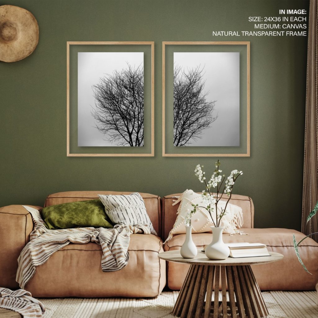 Nature Artist - Trees hugging Framed Wall Art (Set of 2), Nature Art ...