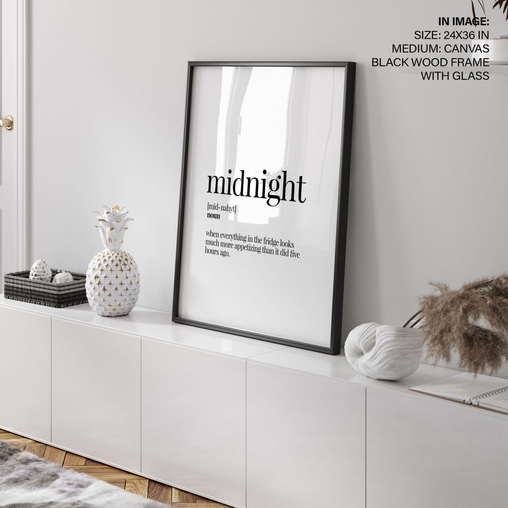 Midnight - Funny Dictionary Definition Wall Decor, Framed Art for ...