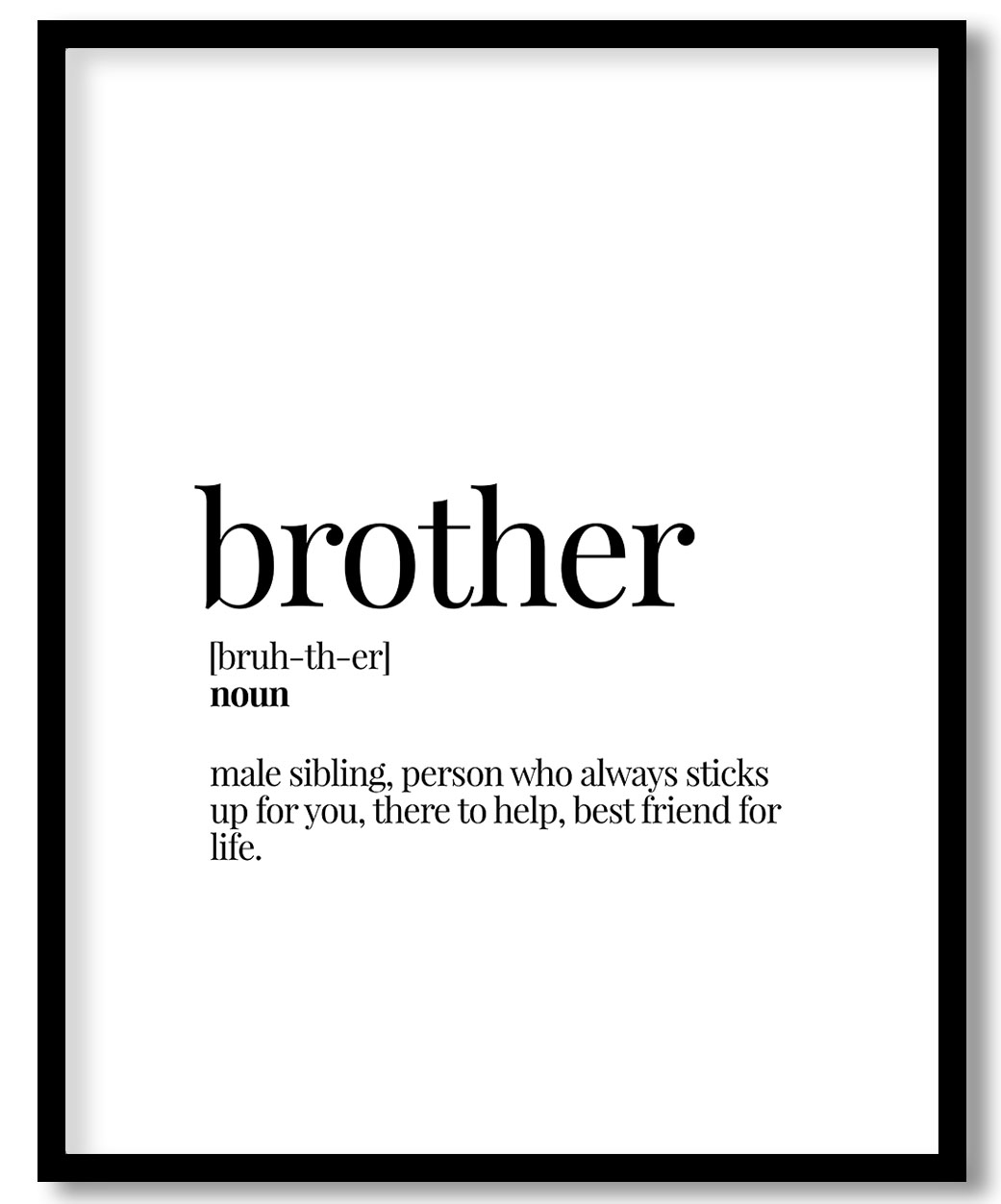 Brother - Funny Dictionary Definition - Family Series - Wall Decor ...