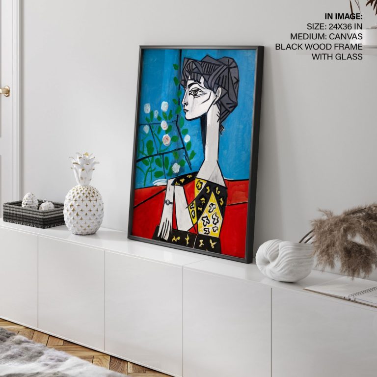 Jacqueline with flowers by Pablo Picasso (1954) - BestOfBharat