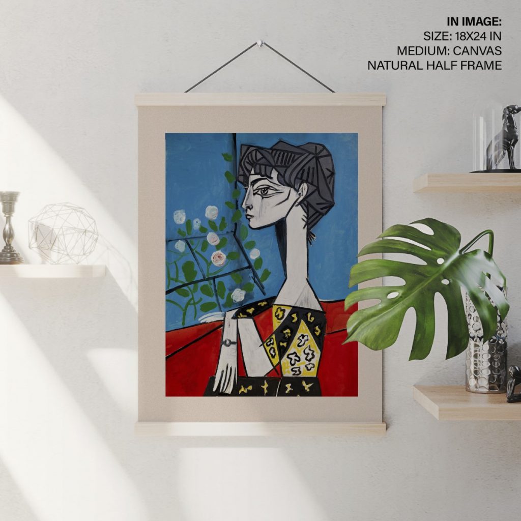 Jacqueline with flowers by Pablo Picasso (1954) - BestOfBharat