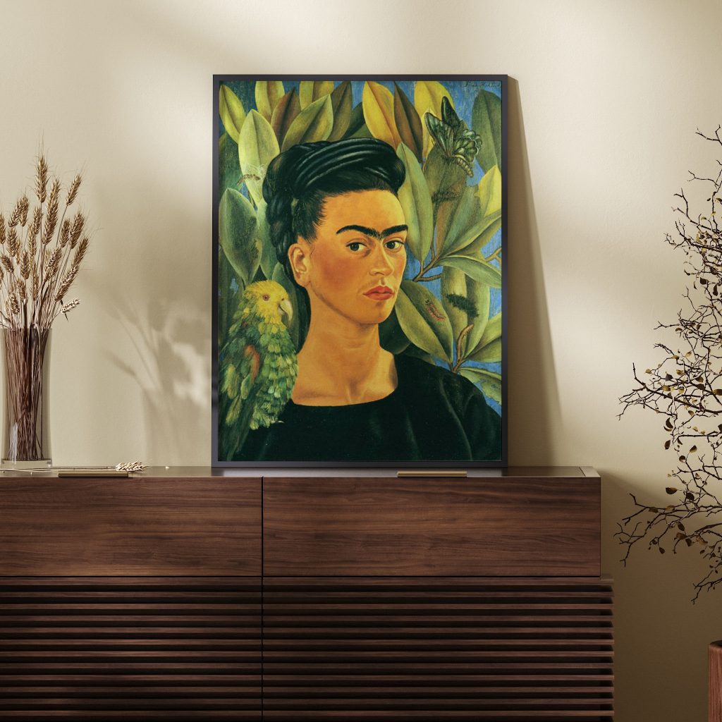 Self portrait with bonito by Frida Kahlo (1941) - Wall Art, Hanging ...