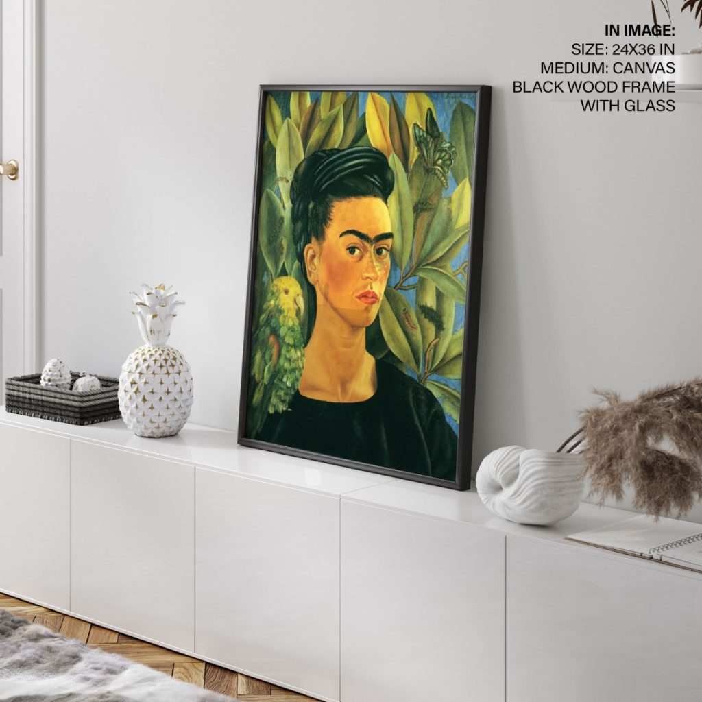 Self portrait with bonito by Frida Kahlo (1941) - Wall Art, Hanging ...