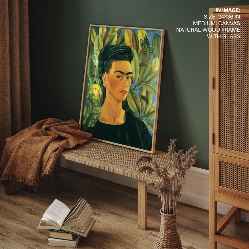 Self portrait with bonito by Frida Kahlo (1941) - Wall Art, Hanging ...