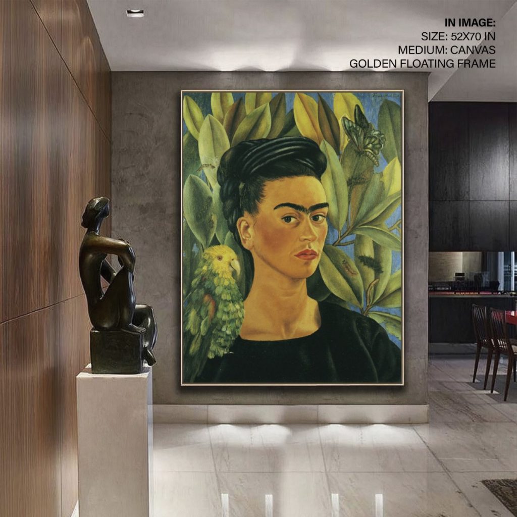 Self portrait with bonito by Frida Kahlo (1941) - Wall Art, Hanging ...