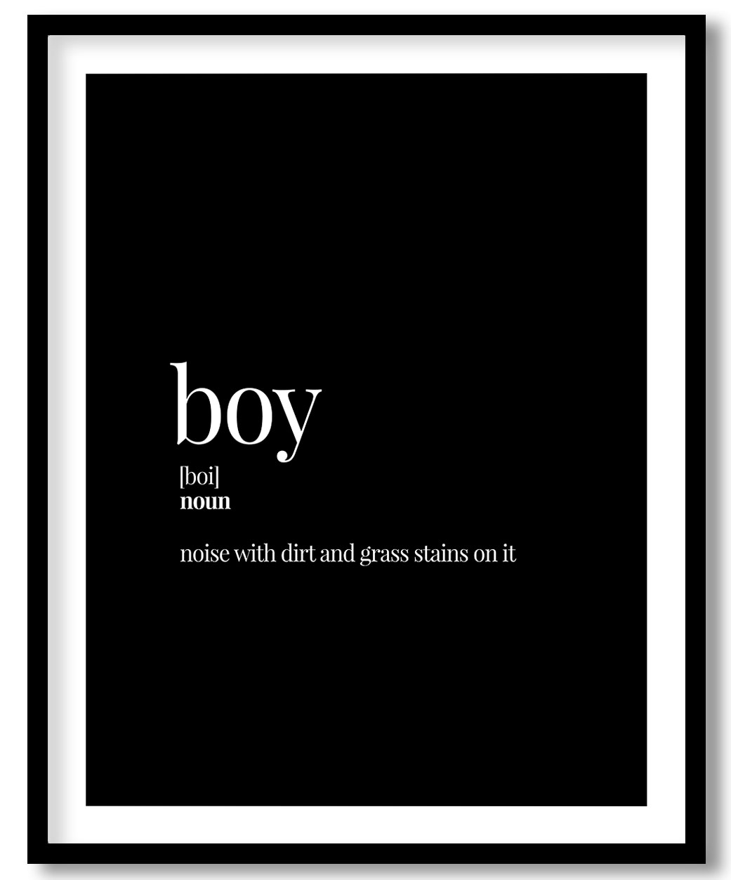 Boy - Funny Dictionary Definition - Wall Art, Hanging Wall Decor, Home ...