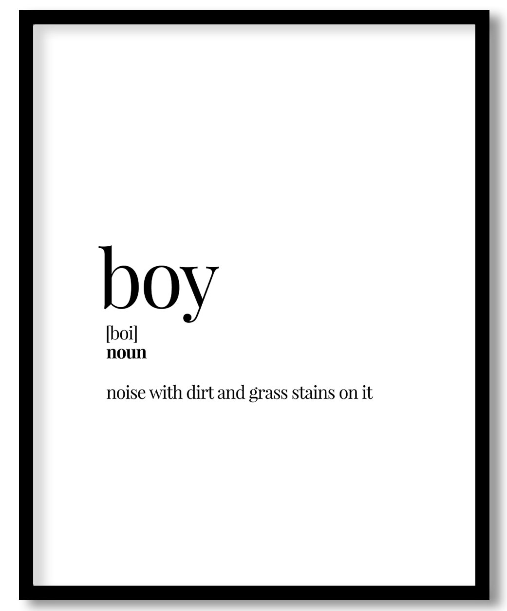 Boy - Funny Dictionary Definition Wall Decor, Framed Art for home ...