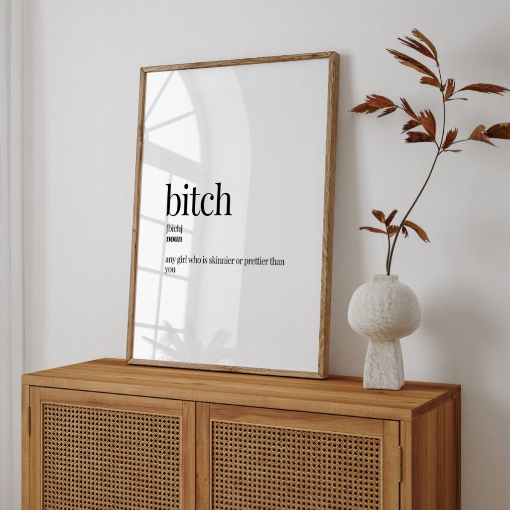 Bitch - Funny Dictionary Definition - Witty series - Wall Decor, Framed ...