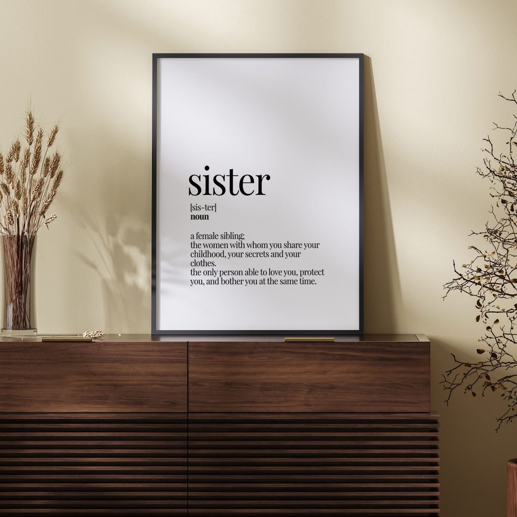 Sister - Funny Dictionary Definition - Family series - Wall Decor ...