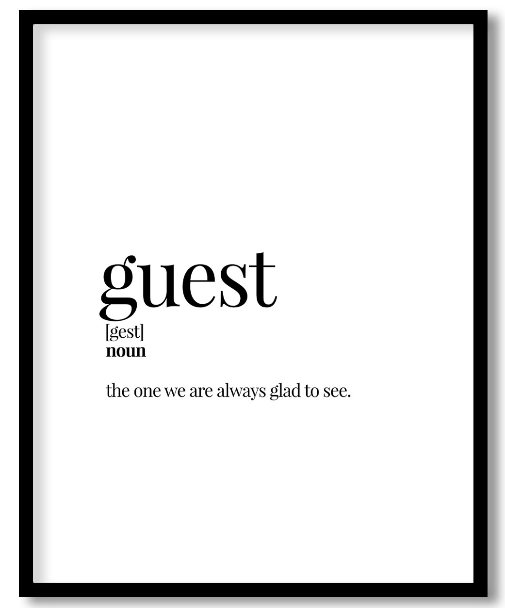 Guest - Funny Dictionary Definition Wall Decor, Framed Art for hotel ...