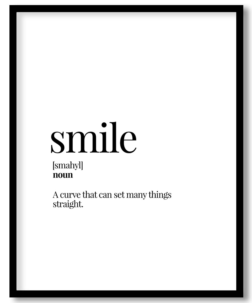 Smile - Funny Dictionary Definition Wall Decor, Framed Art for office ...