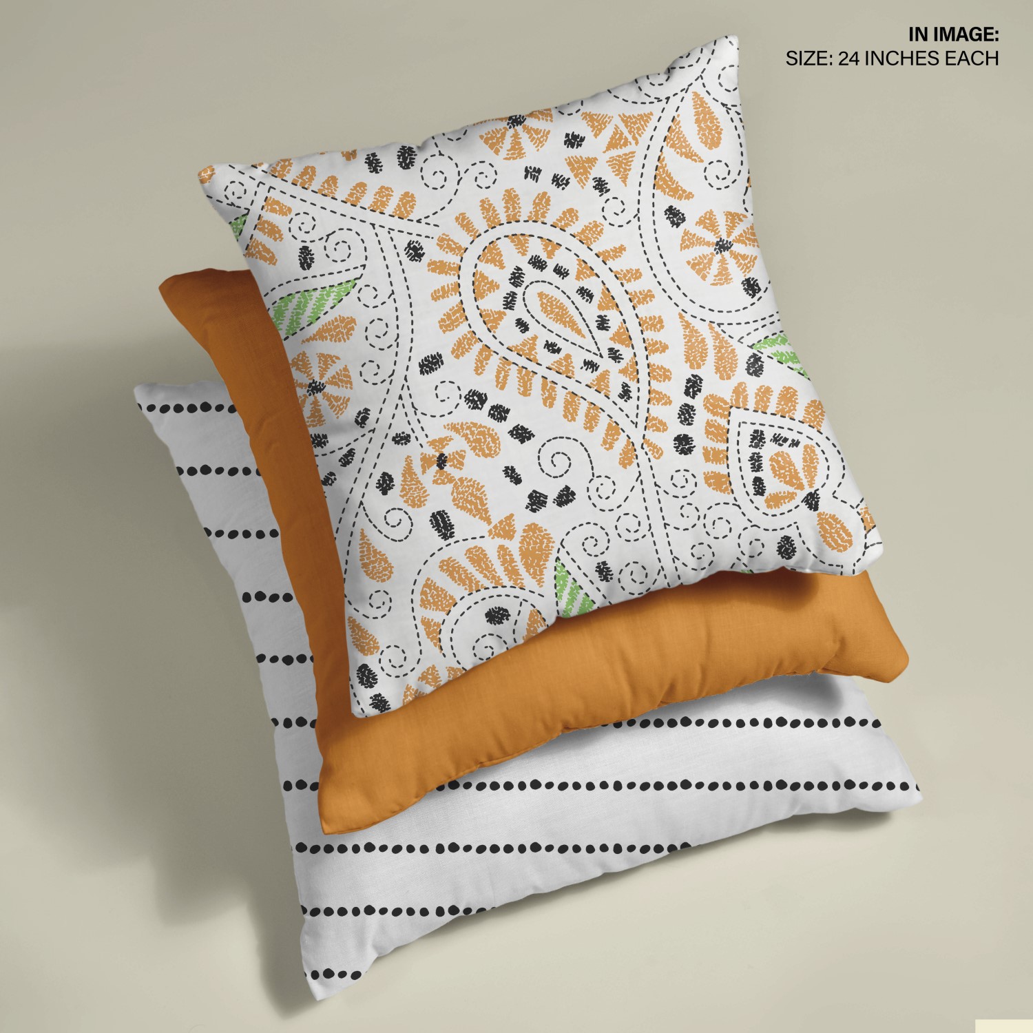 Set of 3 Indian mandala cushion covers