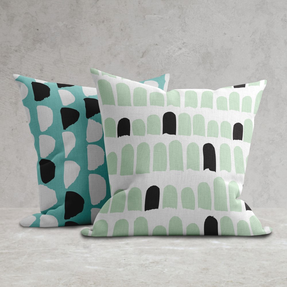 Throw Pillow Cushion Covers - Set of 2 abstract contour geometric ...