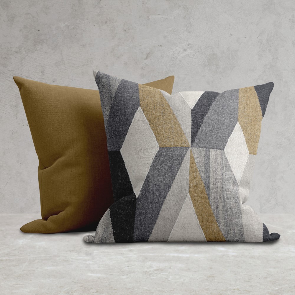 Set of 2 geometric pattern cushion cover