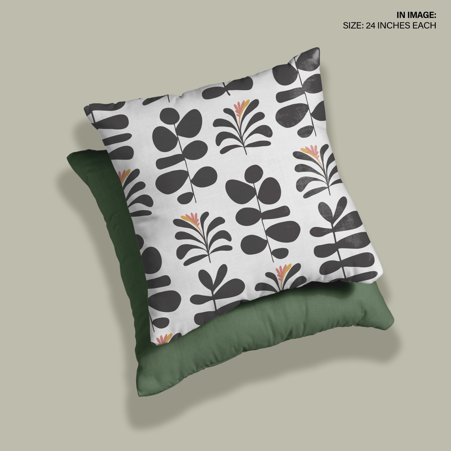 Throw Pillow Cushion Covers - Set of 2 foliate minimal leaves pattern ...