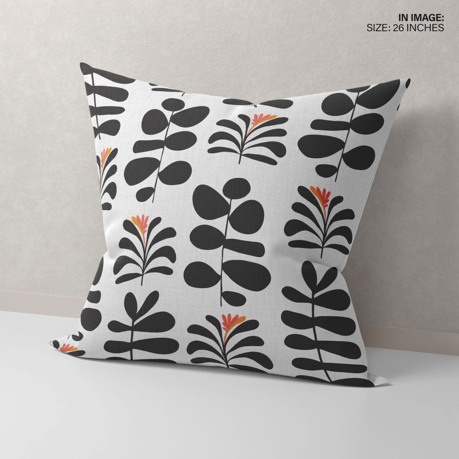 Throw Pillow Cushion Covers - Set of 2 foliate minimal leaves pattern ...