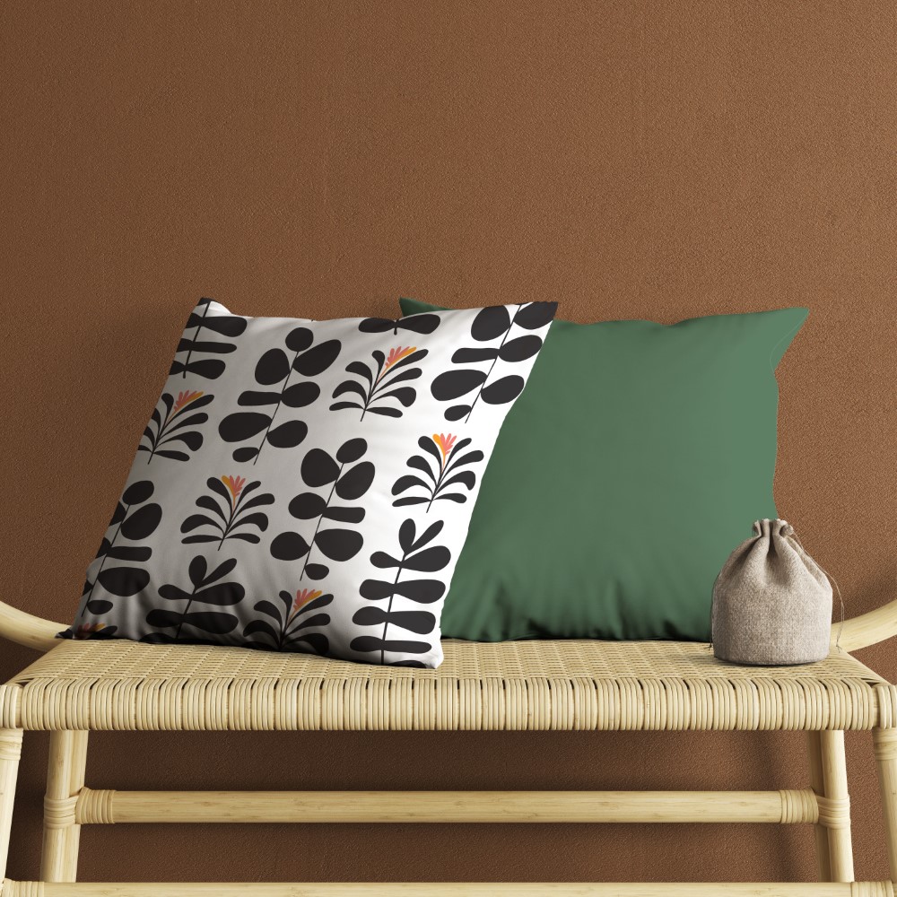 Throw Pillow Cushion Covers - Set of 2 foliate minimal leaves pattern ...